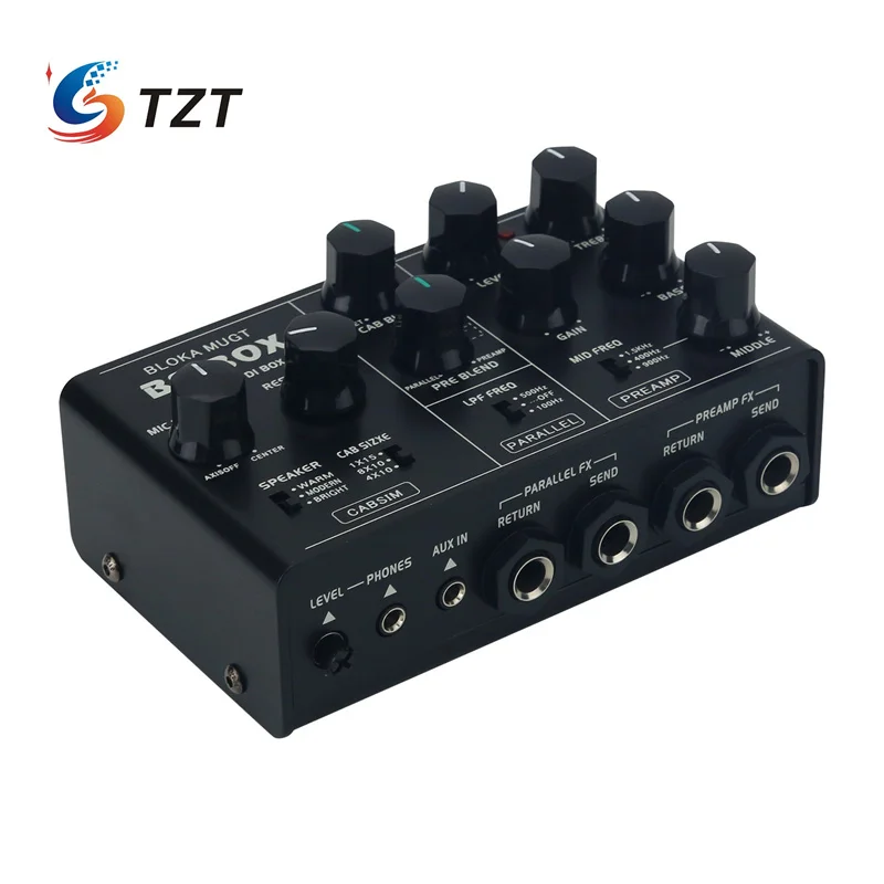 TZT Electric Bass Simulation Effector 3-Segment EQ Bass Speaker Box ...