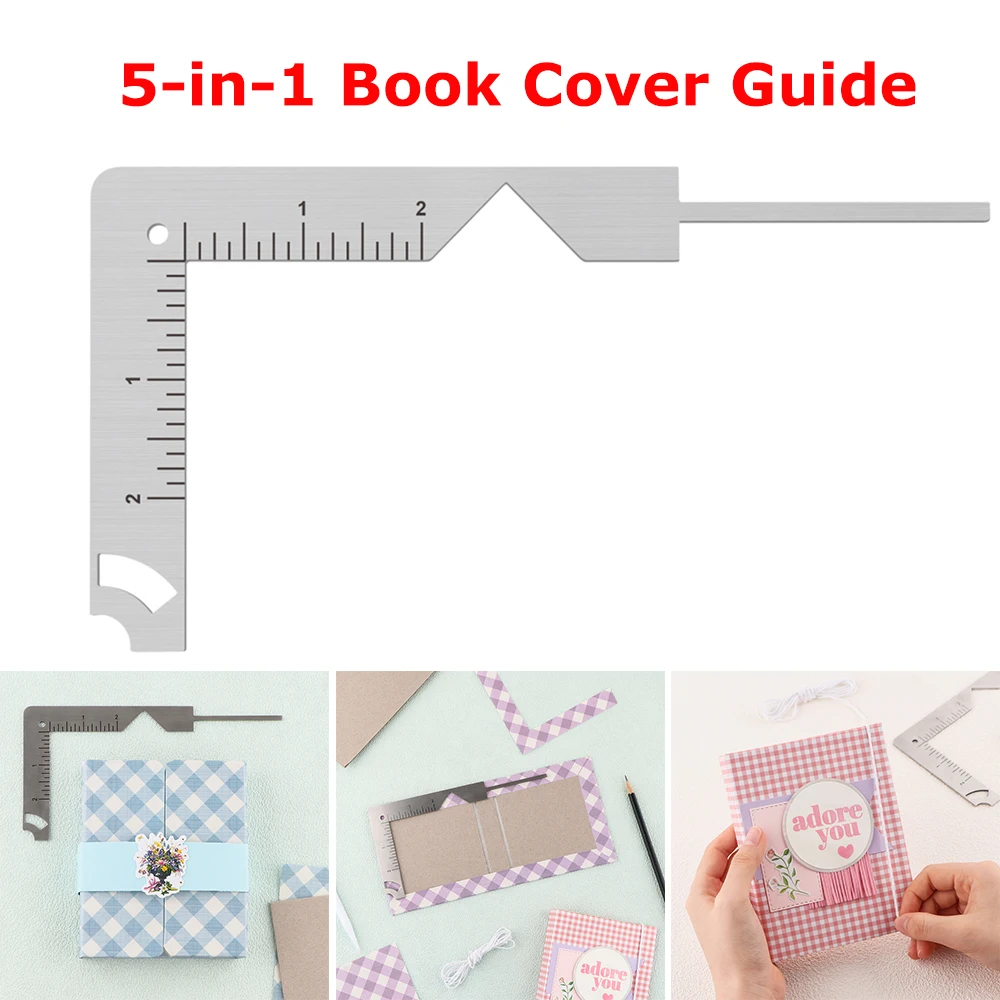 5-in-1 Book Cover Guide Stainless Steel Book Hard Cover Making Tool for ...