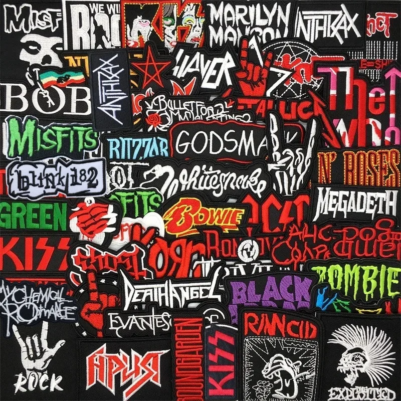 50PCS-Lot-Punk-Rock-Music-for-Sew-Ironing-on-Patches-Letter-Embroidery ...