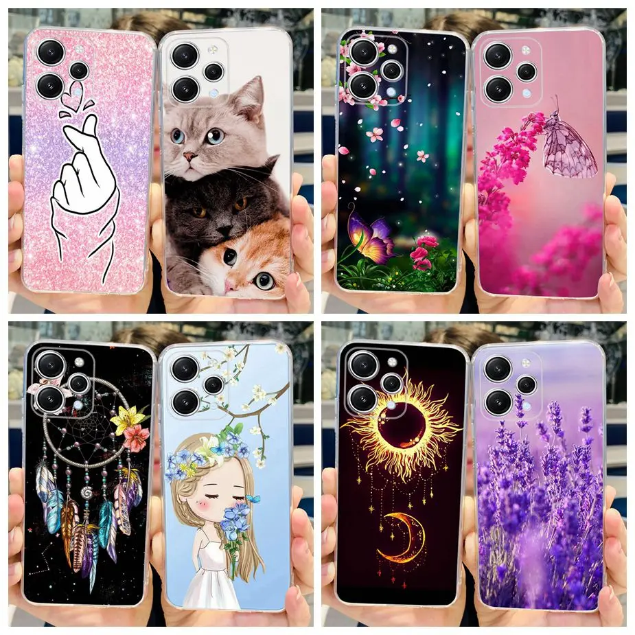 Cute-Painted-Cover-For-Xiaomi-Redmi-12-Case-Clear-Silicone-Soft-Slim ...