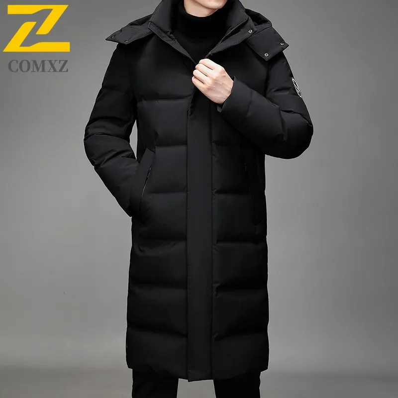 Maxbarley 2025 Men Hooded Down Jacket Long Winter Brand Luxury Designer ...