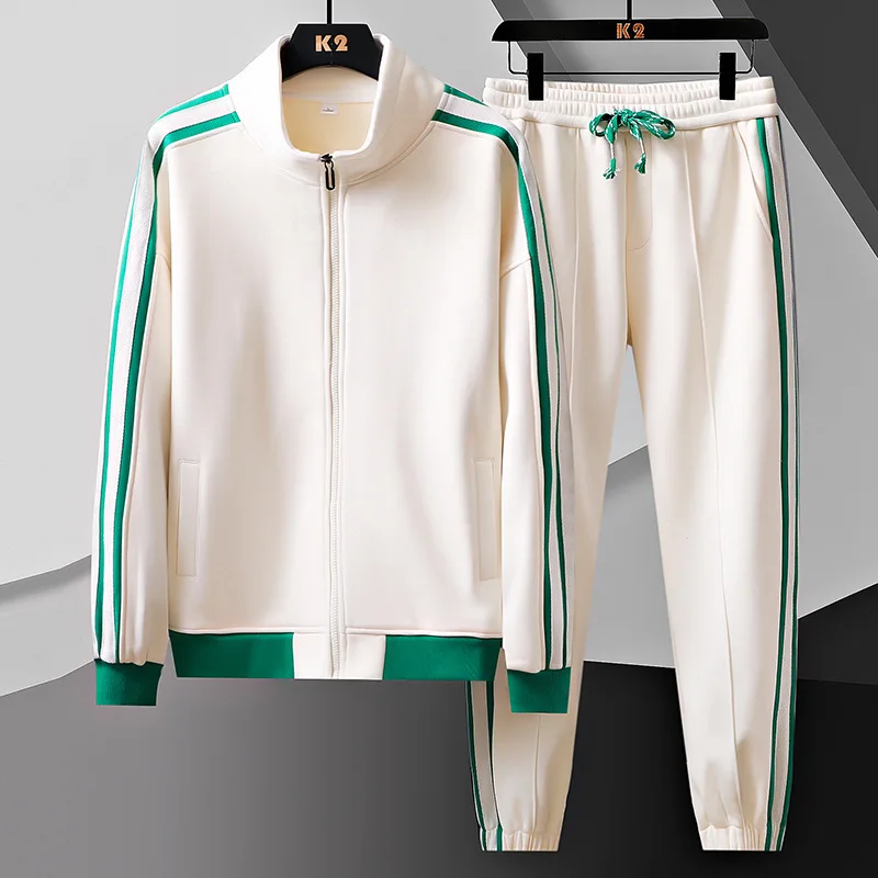 Men-Sets-Casual-Tracksuit-Fashion-Korean-Trend-Stand-up-Collar-Jacket ...