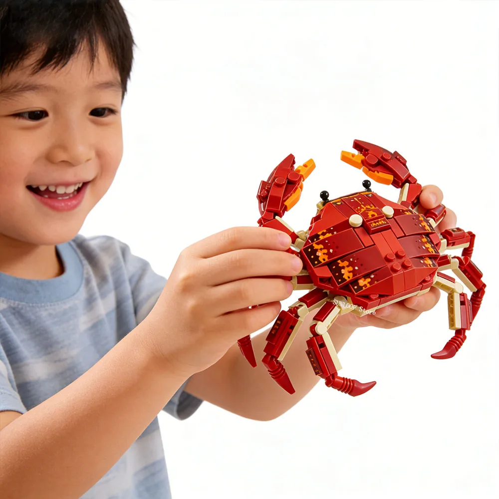 Marine Animal Building Blocks Youngsters's Puzzle Toys Crab Plug-in ...