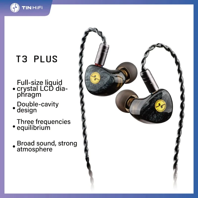 TINHIFI T3 Plus HiFi in-Ear Earphone 10mm LCP Diaphragm Wired Music IEM ...