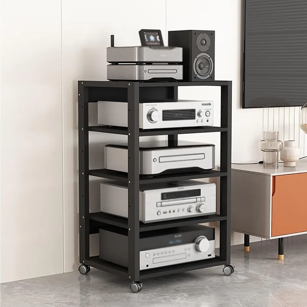 5-Tier Audio Rack: CD Player and Stereo Receiver Storage Cabinet for AV ...