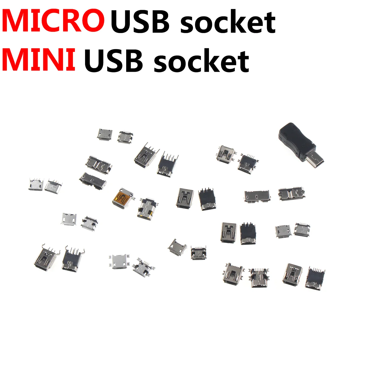 50pcs-5-Pin-SMT-Socket-Connector-Micro-USB-mini-usb-Type-B-Female ...