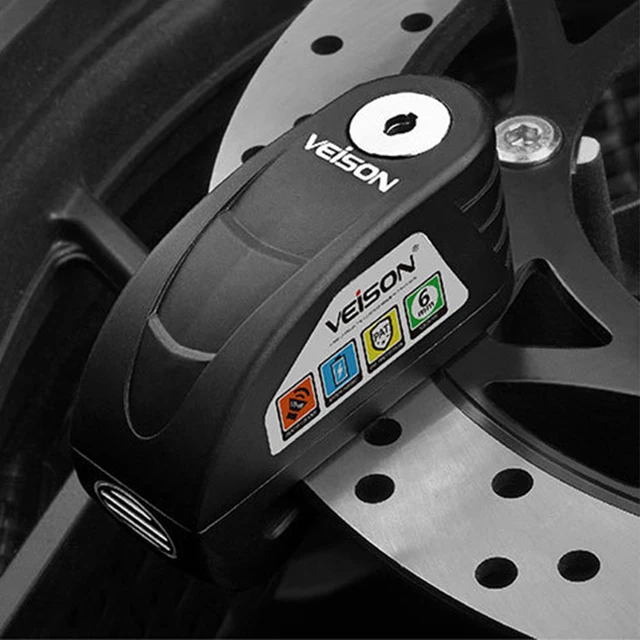 VEISON Waterproof Motorcycle Alarm Lock Bike Disc Lock Warning 130DB ...