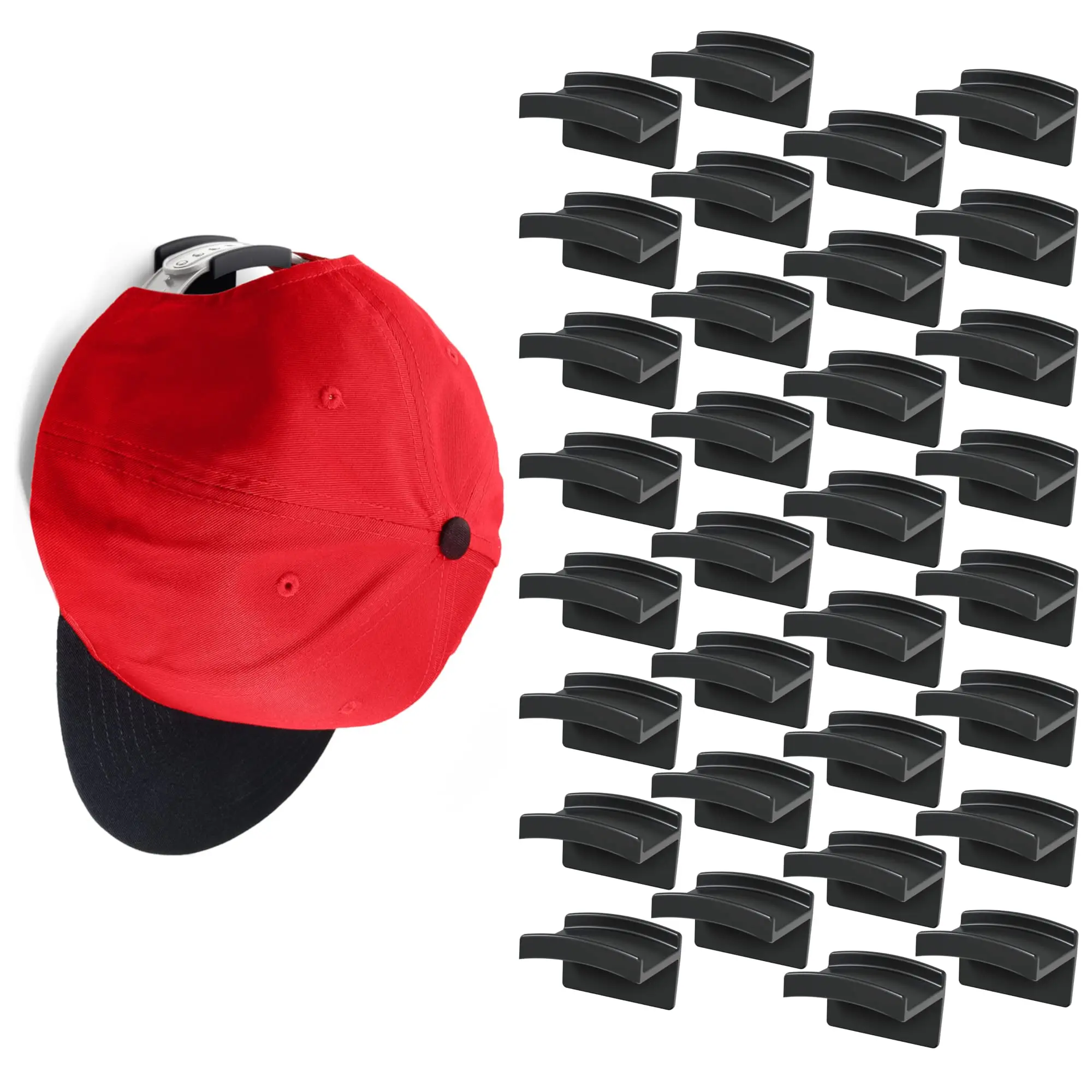 5-10Pcs-Hat-Holder-Sticky-Wall-Mount-Hook-For-Baseball-Cap-Casual-Hat ...