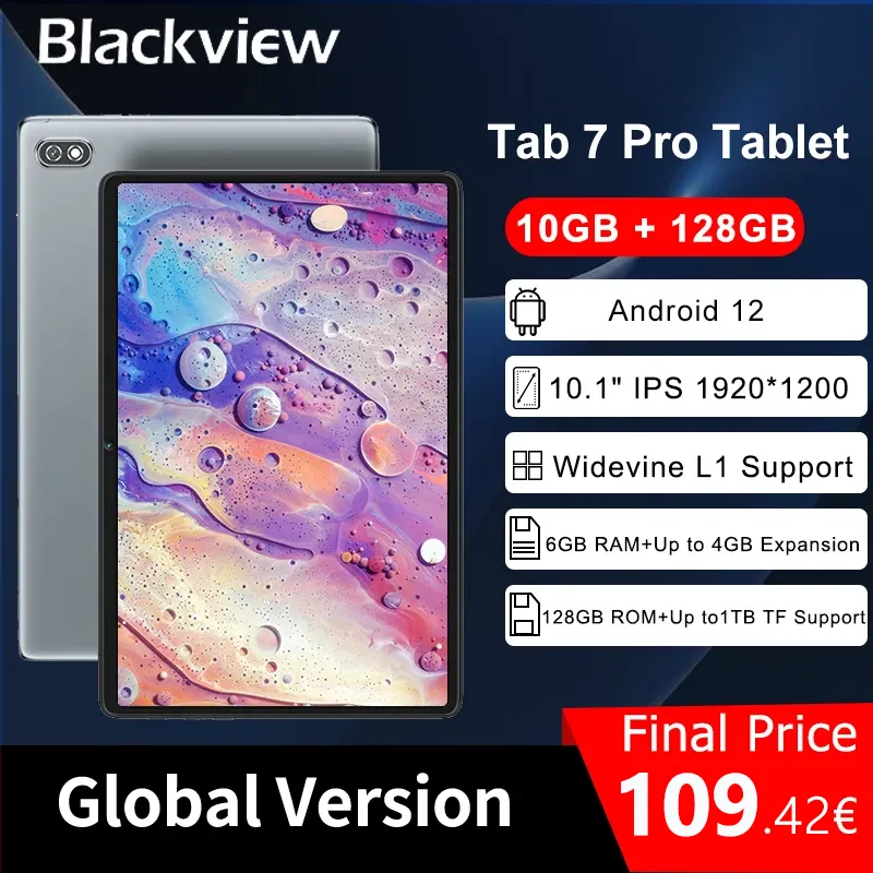 Blackview Tab 7 Pro Tablet Android 12 10.1Inch Touch Dual 4G LTE+5G ...