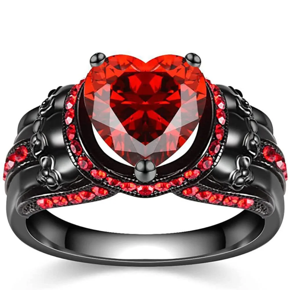 Dramatic-Black-Skull-Ring-Edgy-Gothic-Biker-Engagement-Ring-for-Women ...