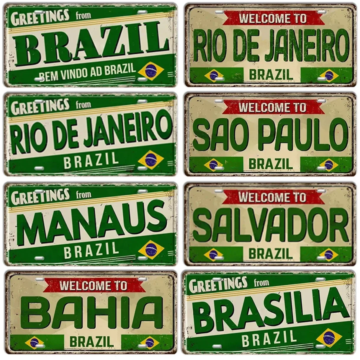Brazil-Bahia-Plates-Metal-Tin-Signs-for-Wall-Art-Decoration-Vintage ...