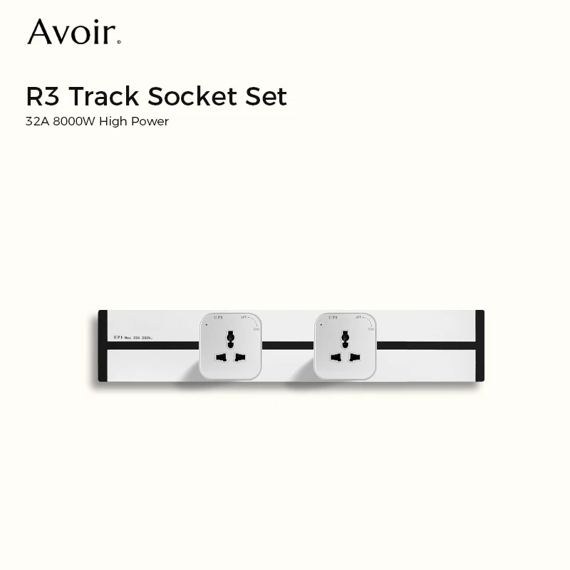 Avoir-White-Wall-Mounted-Track-Socket-Dustproof-Wall-Outlet-Multiple ...