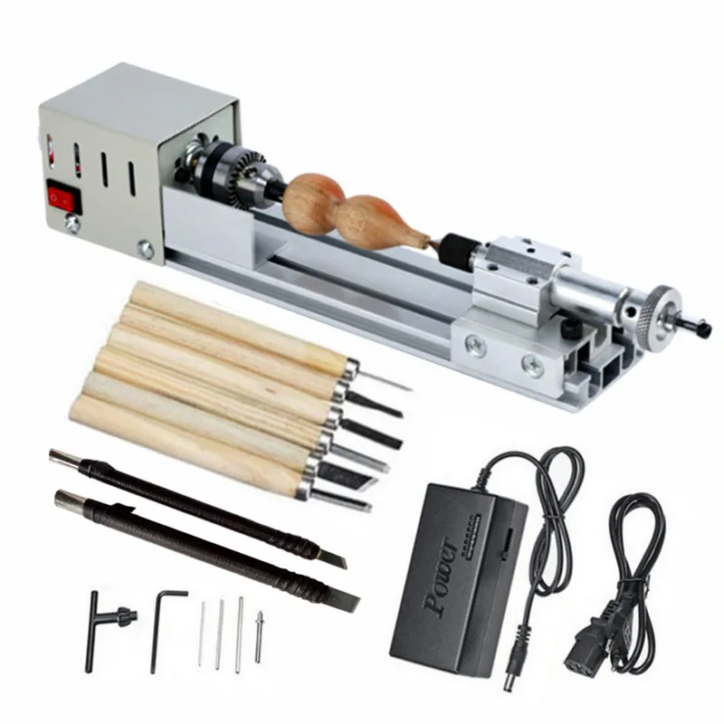 Mini-Wood-Lathe-Machine-Upgraded-110V-240V-Speed-Adjustable-Rotary-Tool ...