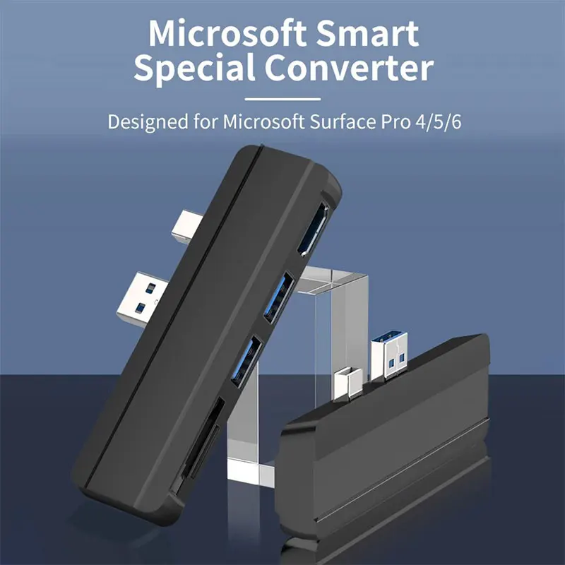 USB-C-HUB-For-Microsoft-Surface-Surface-Pro-4-5-6-Adapter-Dock-With ...