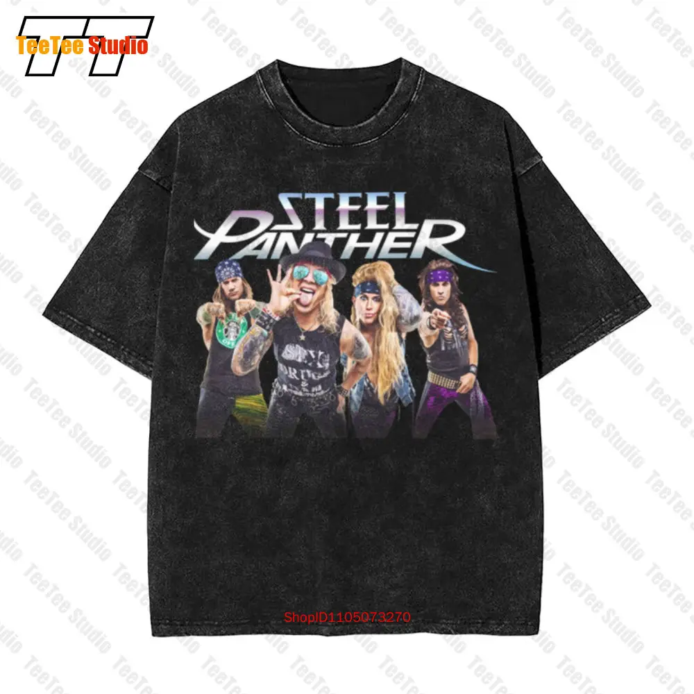 Steel Panther Old School Rock Band Logo Vintage Oversized T-Shirt BPXD ...