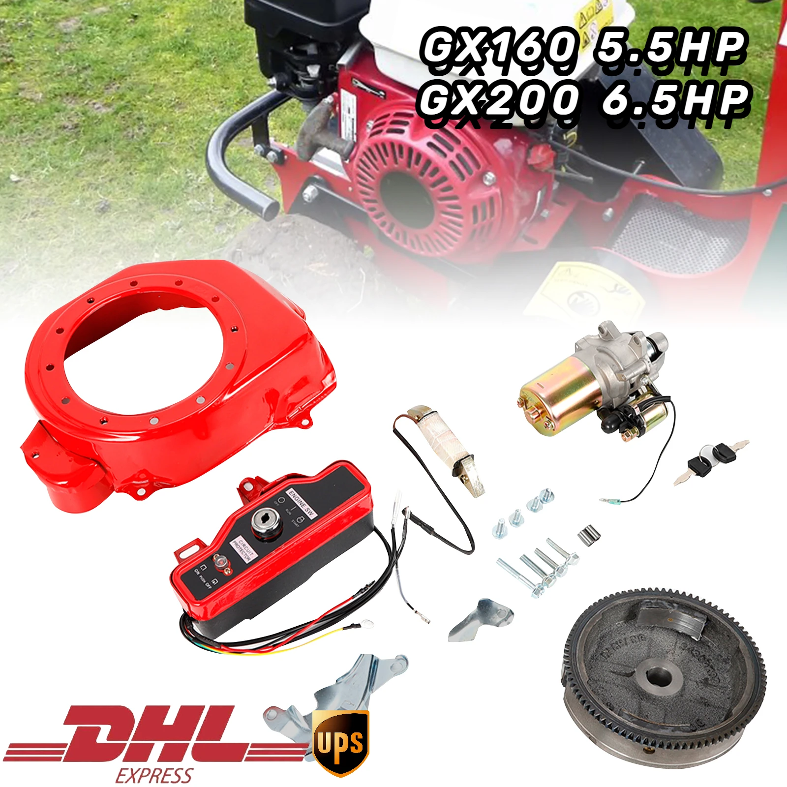 Elektrische-Startkit-Geschikt-Voor-Honda-Gx160-5-5hp-Gx200-6-5hp-Elektrische-Startmotor ...