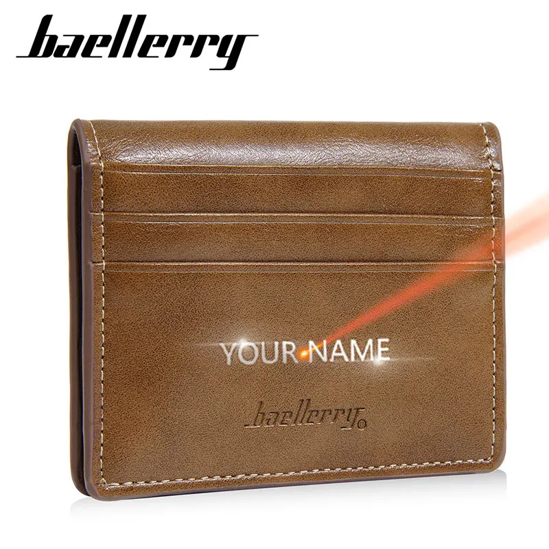 New Simple Slim Men Card Wallets Name Engraving Credit Card Holder ...