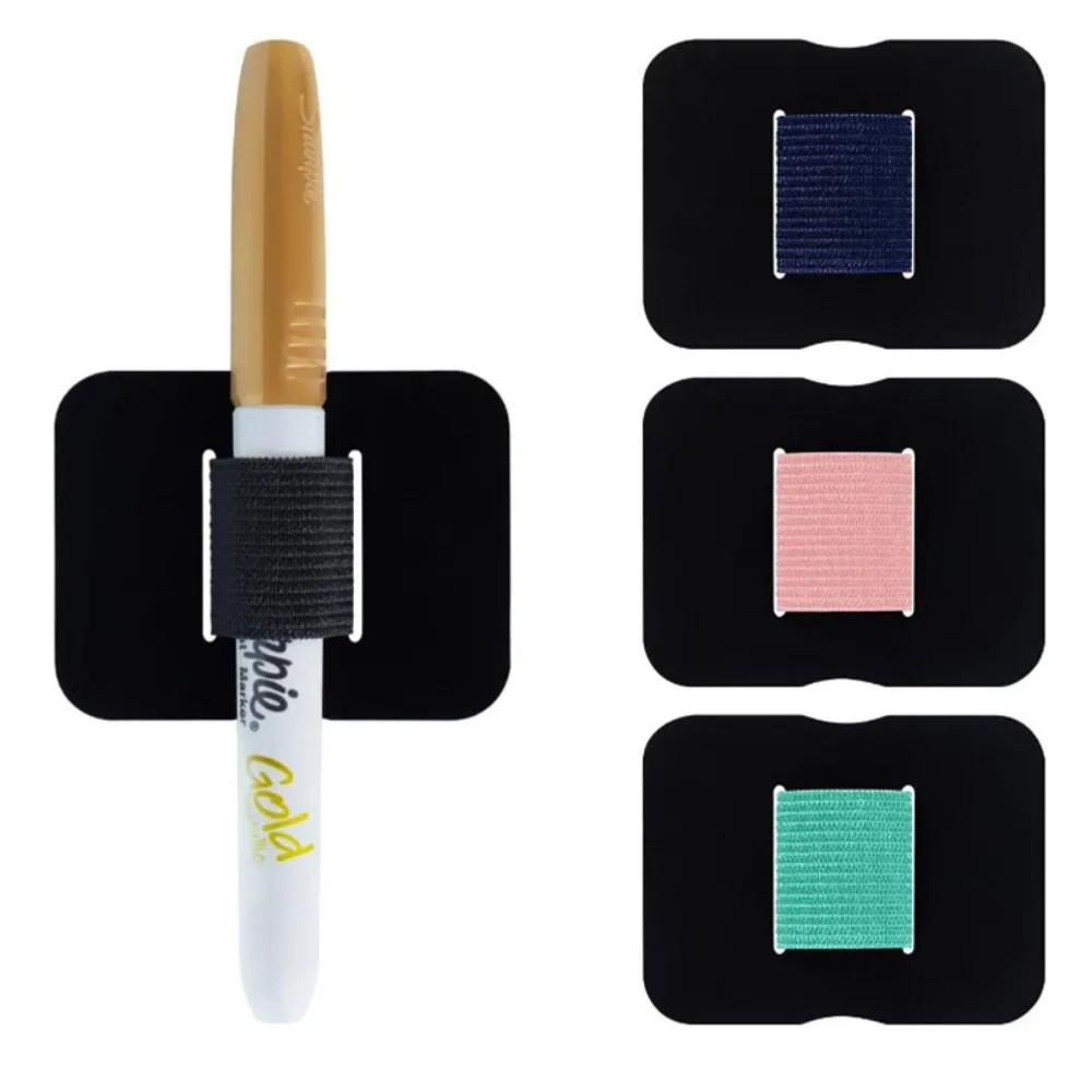 Colorful-Self-adhesive-Leather-Pen-Clip-Pencil-Elastic-Loop-Cover-Ring ...