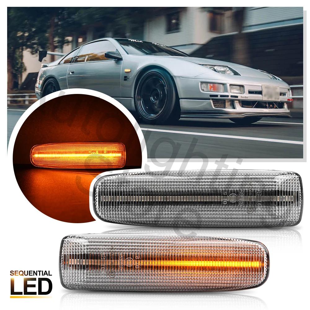 2PCS Led Side Marker Light For 1990 1991 1992 1993 1994 1995 -2000 NISSAN 300ZX (JP) turn signal ...