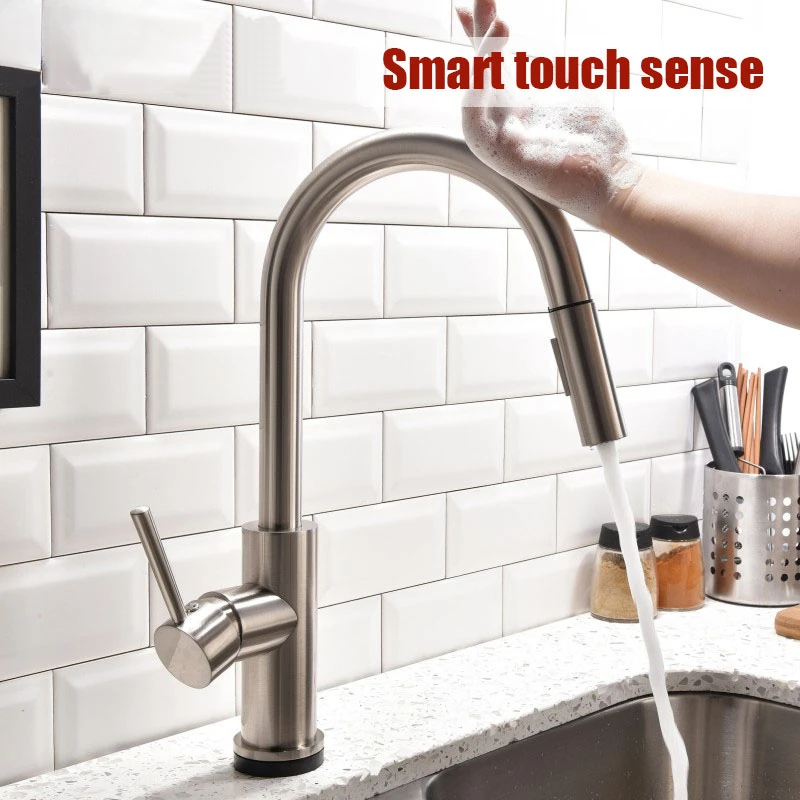 Smart-touchless-sense-kitchen-faucet-pull-out-double-water-setting ...