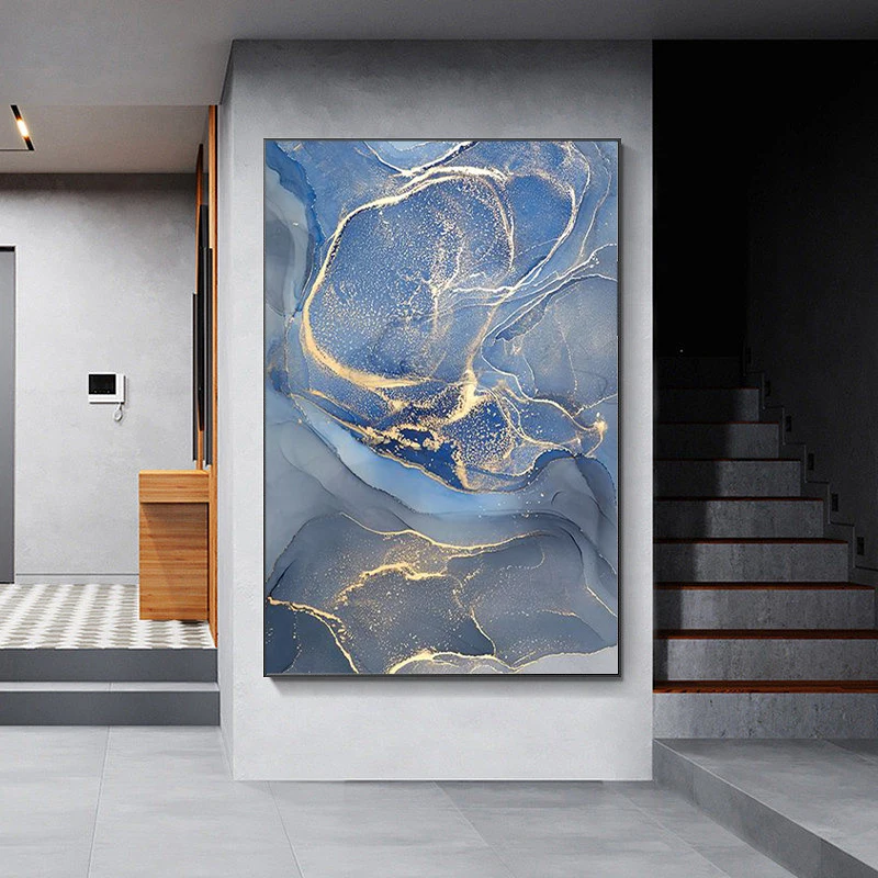 CHENISTORY-40x80cm-Painting-By-Numbers-Paint-Kit-Abstract-Blue-Texture ...