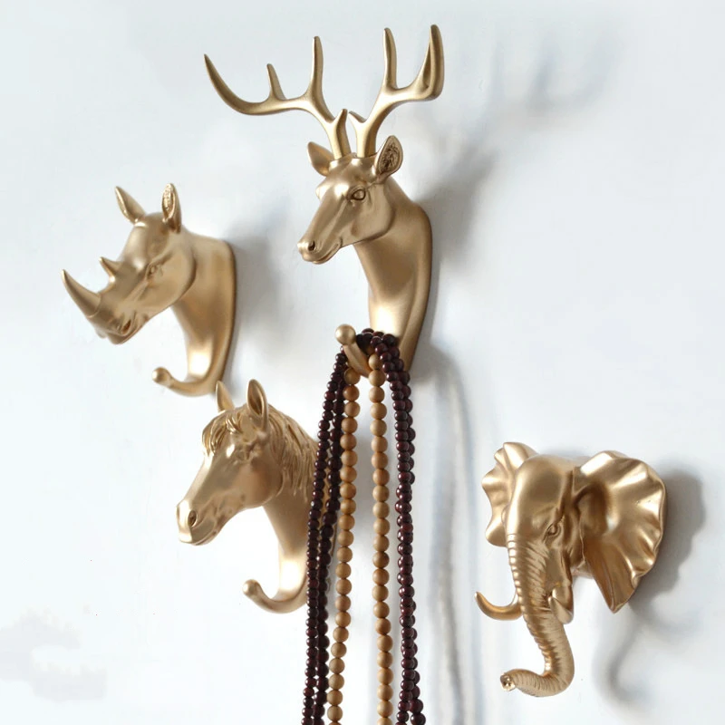 Wall Hanging Hook Deer Antlers Wall Coat Rack For Clothes Self Adhesive ...
