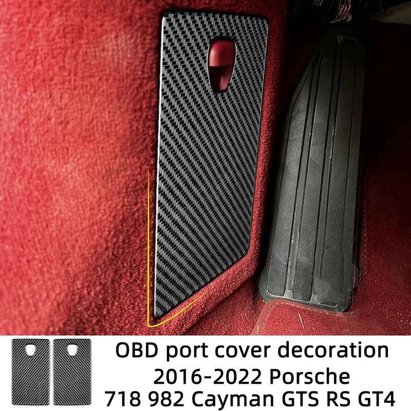 Obd Port Cover Decoration Patch Carbon Fiber Car Stickers For Porsche ...
