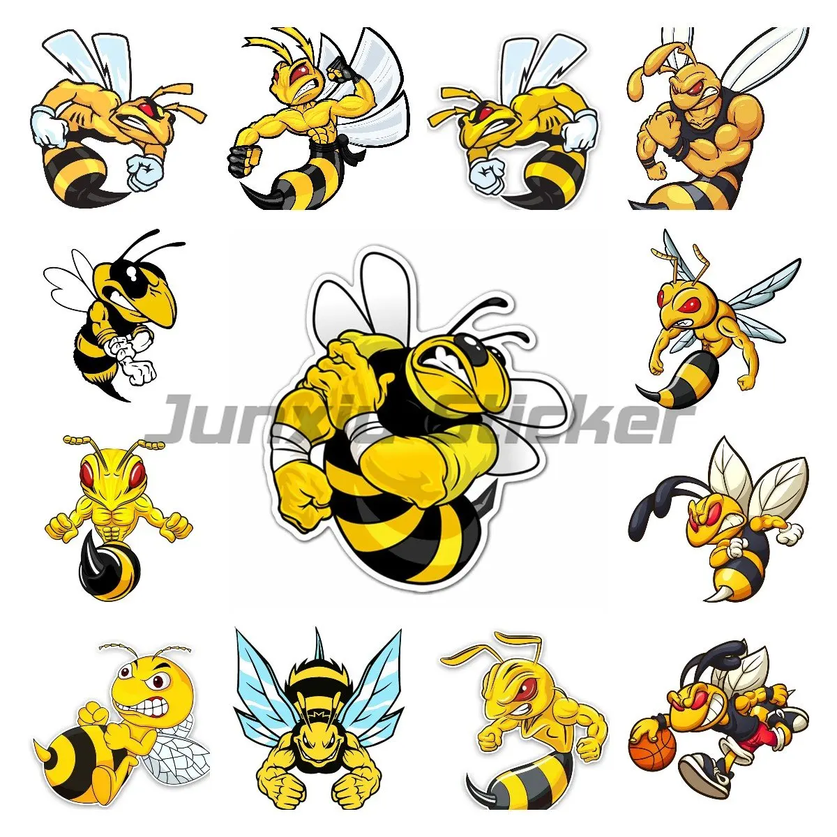 Car Sticker An Angry Bee Cartoon PVC Waterproof Vinyl Decal Car ...