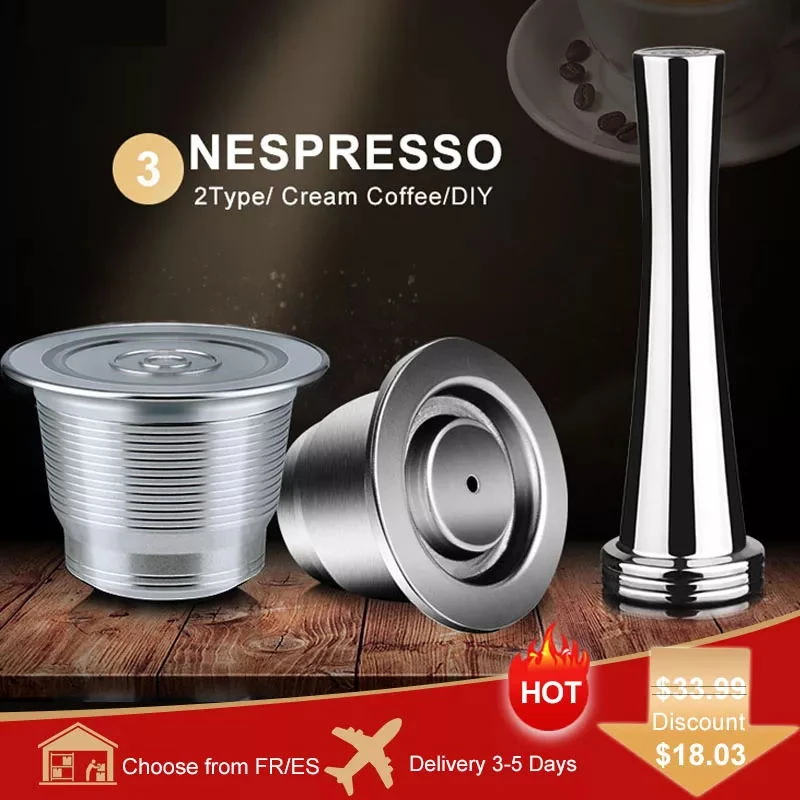 ICafilasICafilas Stainless Metal Reusable For Nespresso Capsule With ...