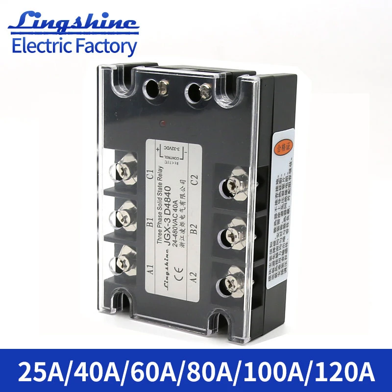 380V 24 480VAC 3 32VDC Three Phase Solid State Relay SSR 10A/25A/40A/60A/80A/100A/120A DC ...