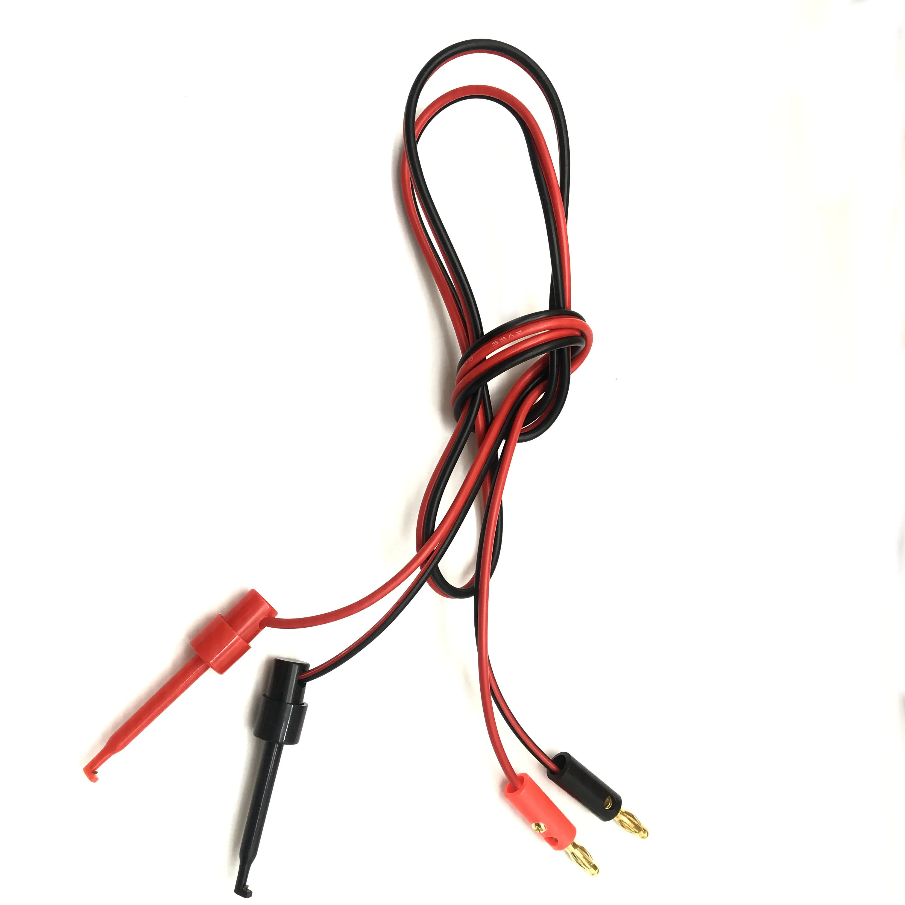 1 Pair 1M 4mm Banana Plug connectors to Hook Clip adapter electric ...