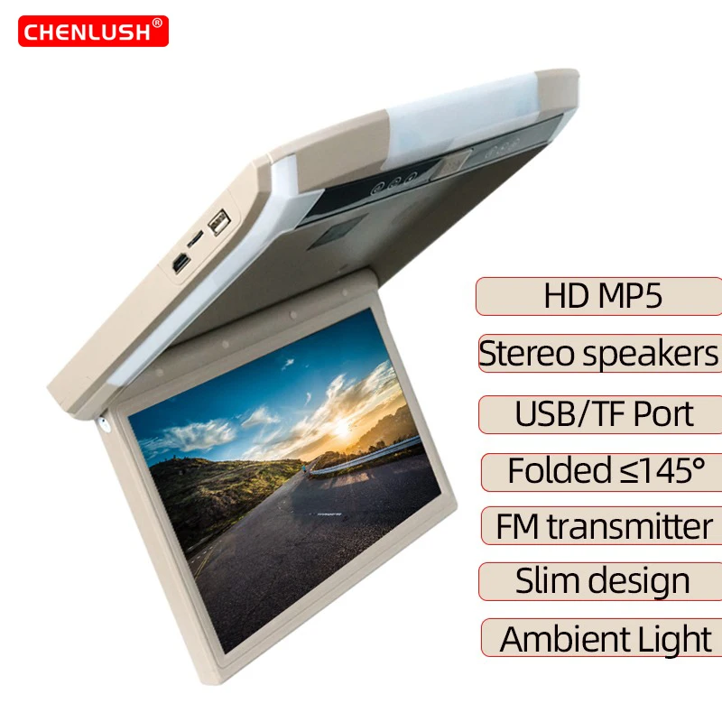 1080p 10.1/12.1 Inch Car Monitor Flip Down Tft Lcd Automobile Roof ...