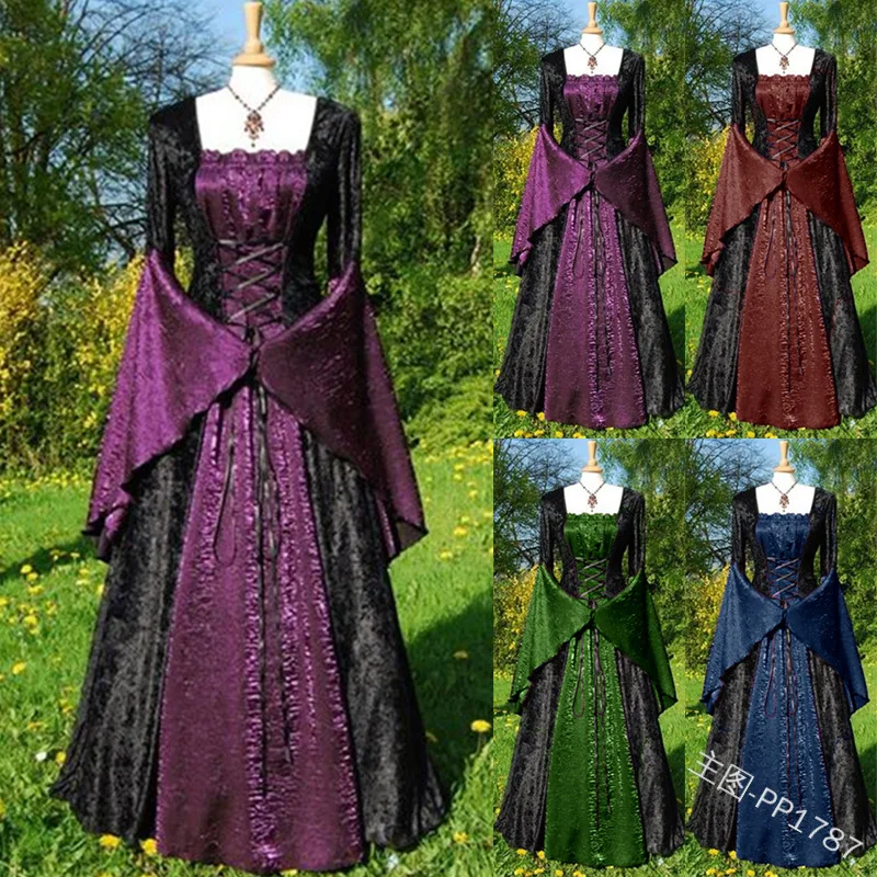 Women-Halloween-Medieval-Queen-Dress-Renaissance-Vintage-Fairy-Elf ...