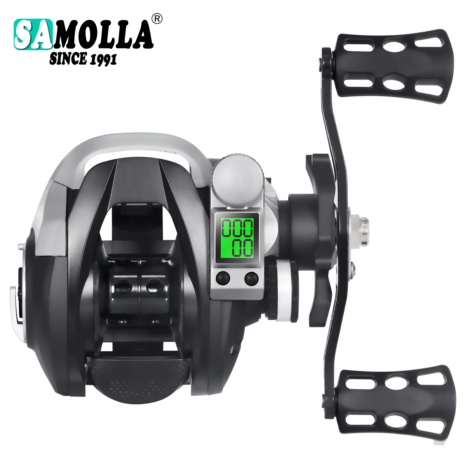 Led Screen Electronic Fishing Reel Baitcasting High Speed 7.2:1 10kg ...
