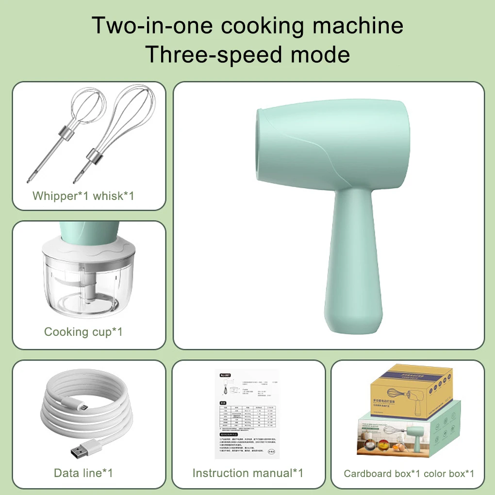 Electric Stirrer USB Interface Rechargeable Baking Eggbeater Mixer ...