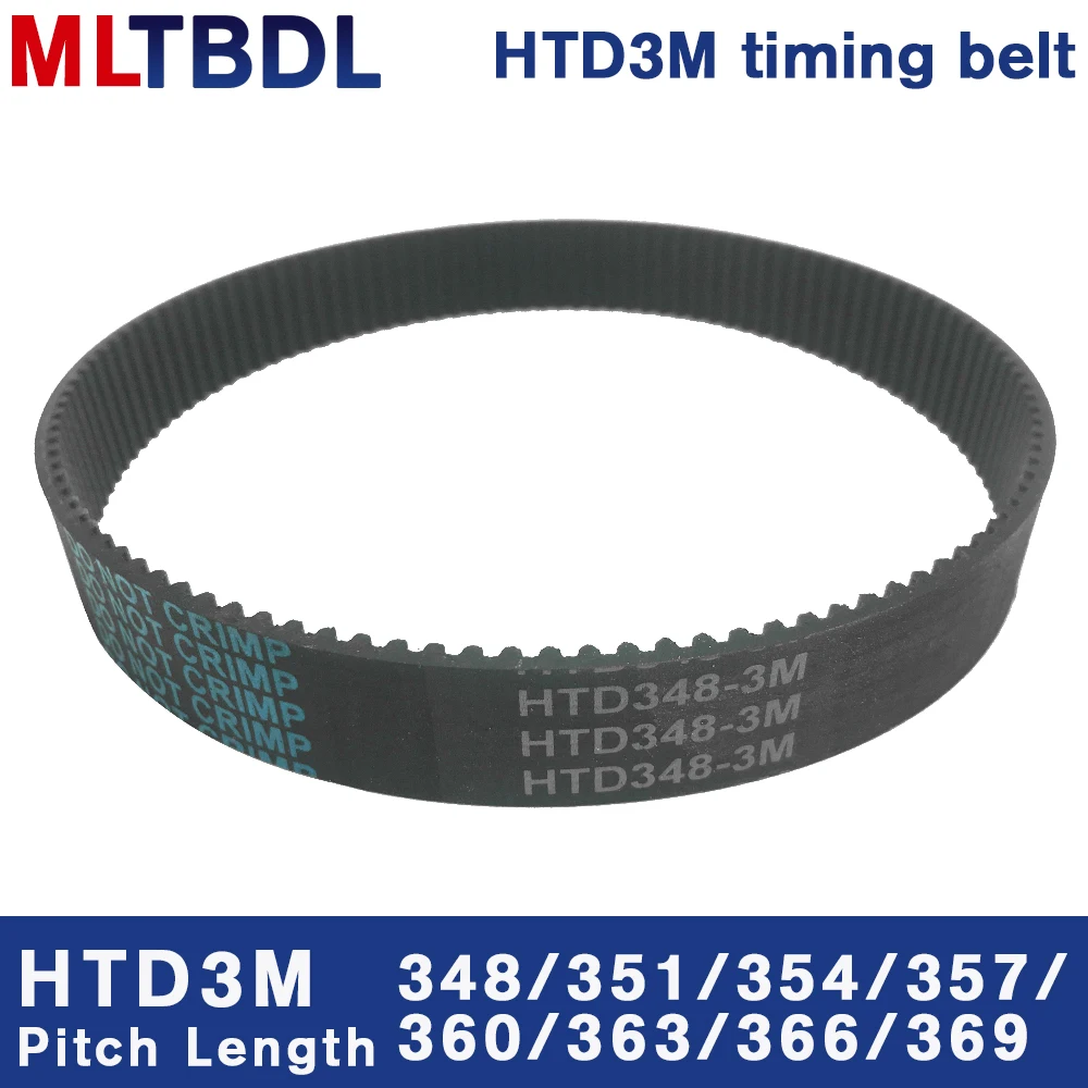 Htd 3m Timing Belt 348/351/354/357/360/363/366/369mm 6/9/10/15mm Width ...