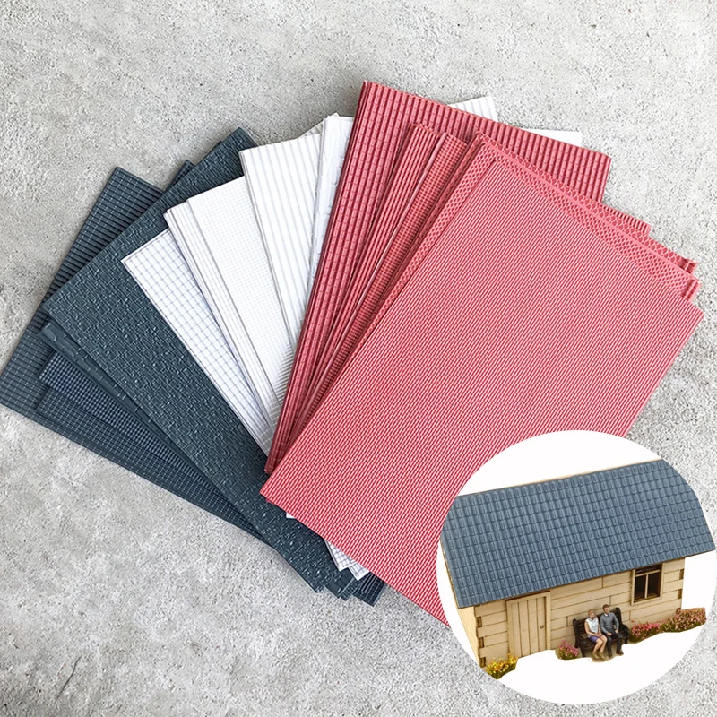 2Pcs/Lot Simulation PVC Roof Tile Materials Model Building Wall Diy ...