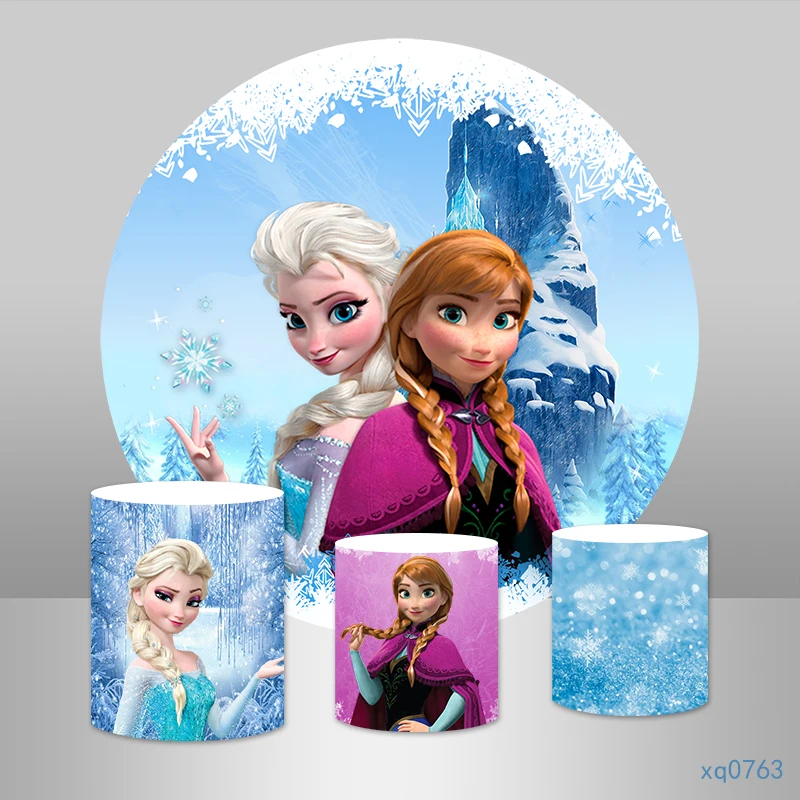 Frozen-Elsa-e-Anna-Fundo-Redondo-Fotografia-Fundo-Tampas-de-Cilindro ...