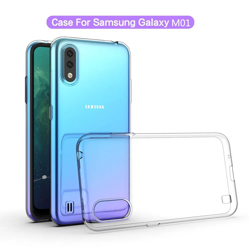 Clear Case for Samsung Galaxy M01 Transparent Soft silicone TPU Phone ...