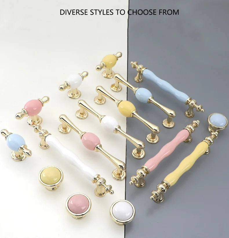 Manija-de-puerta-de-armario-de-cer-mica-colorida-para-ni-os-pomo-de-caj ...