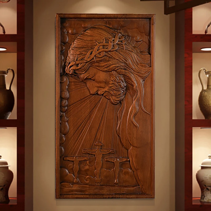Jesus-Christ-Wood-Carved-Plaque-Catholic-Religious-Figure-Crucifix ...