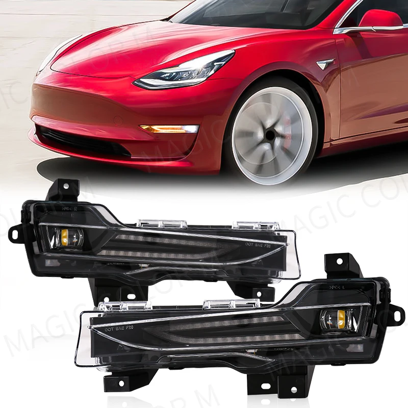 For-Tesla-Model-3-2017-2018-2019-2020-2021-2022-2023-LED-Fog-Lamp-DRL ...