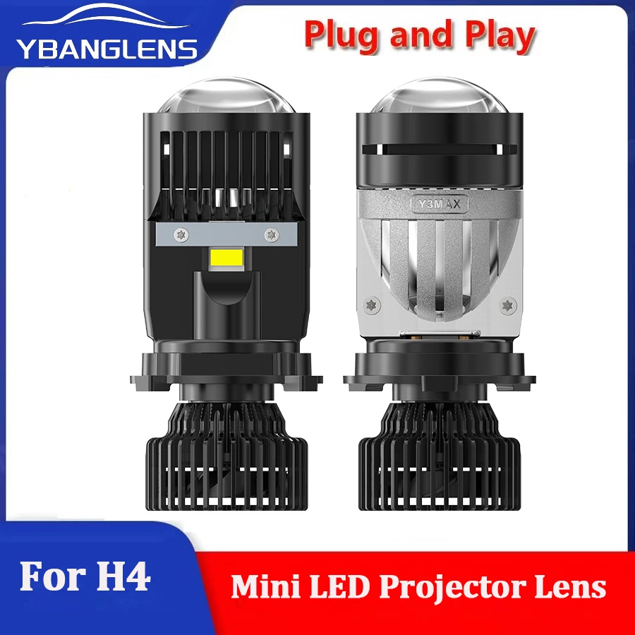 Y3 APP H4 LED Headlights Car H4 Mini Projector Lens 3000K-6000K ...
