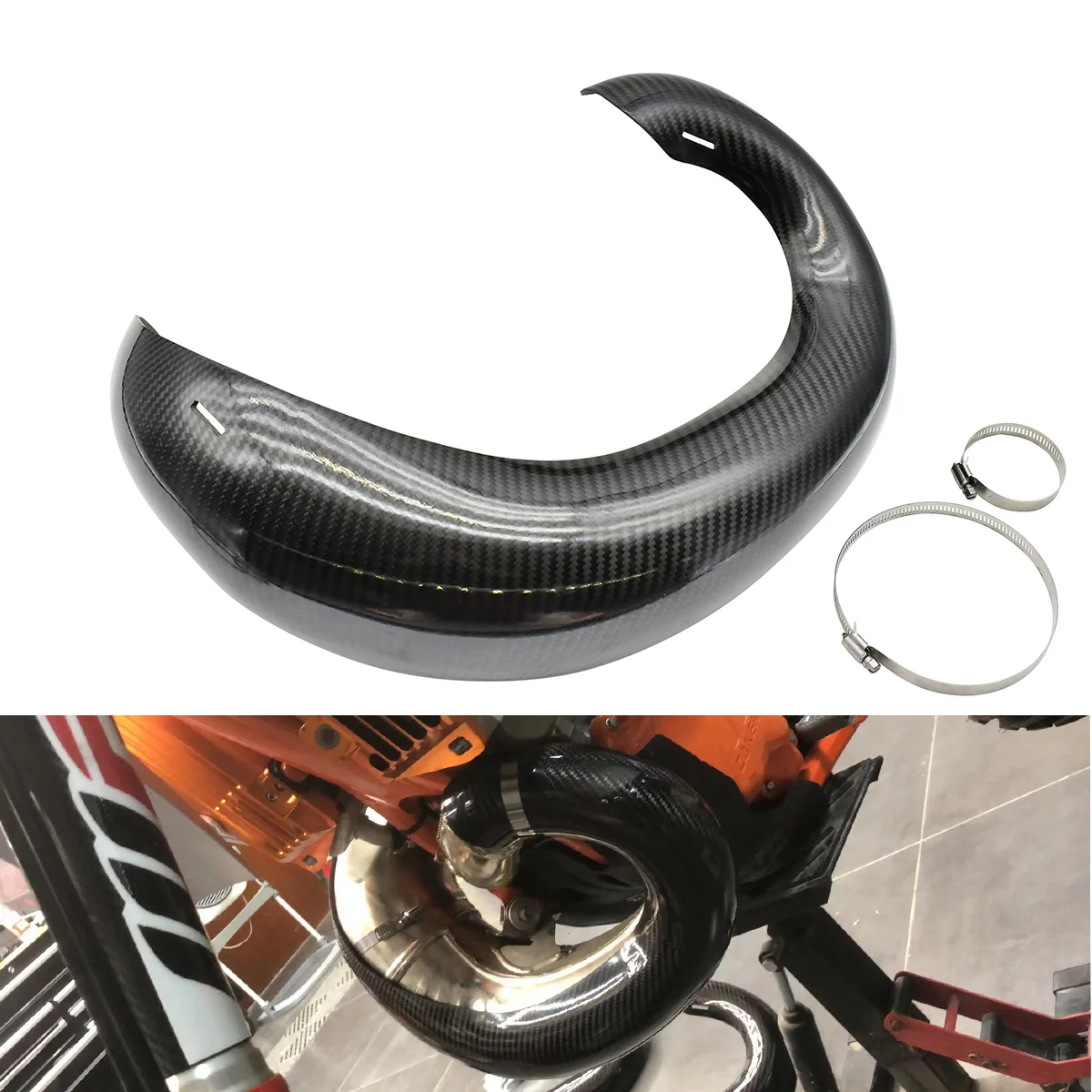 Motorcycle-Exhaust-Guard-Carbon-Fiber-Black-Protection-Heat-Shield ...