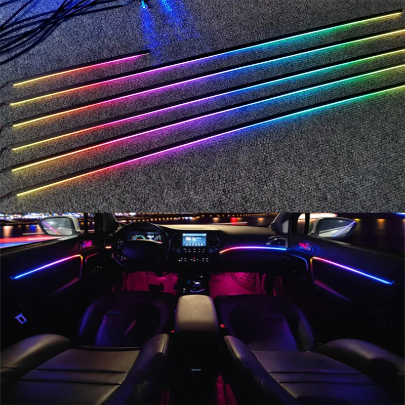 Universal Symphony Car Ambient Lights 64 RGB Car Interior acrilico Light Guide fibra ottica Car ...