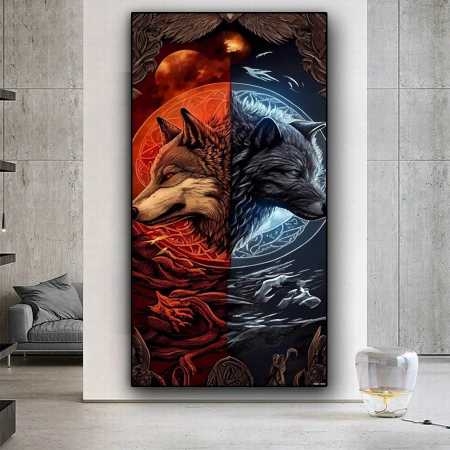 New-Diy-Diamond-Painting-Kits-Large-Size-Tai-Chi-Yin-Yang-Wolf-Full ...