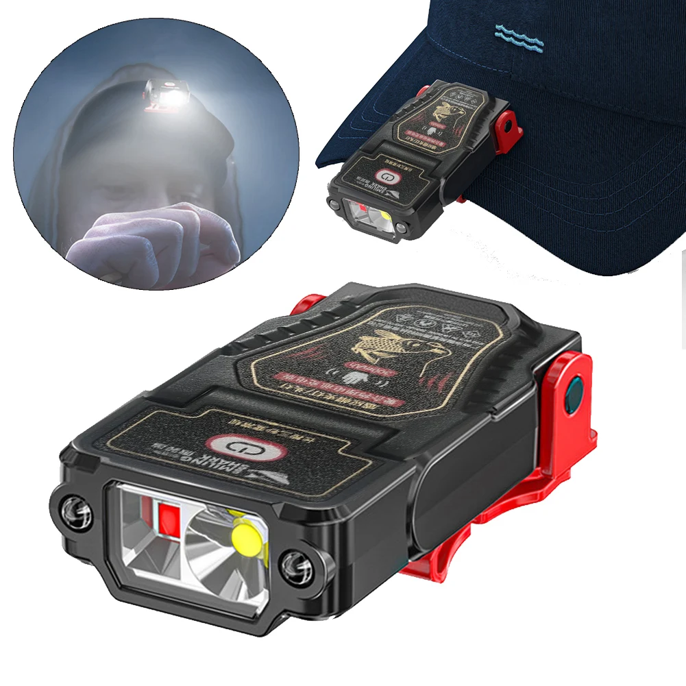 LED-Sensor-Headlamp-MINI-Hat-Cap-Clip-Light-Rechargeable-Fishing ...