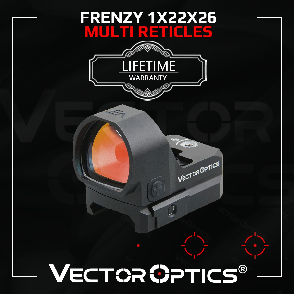 Vector Optics Frenzy – Pistolet Multi-réticule, 1x22x26 Mos, Viseur À ...