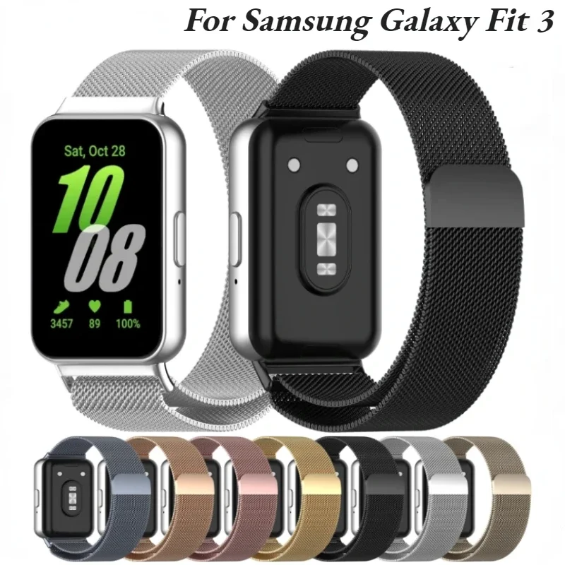 Metal Loop Strap For Samsung Galaxy Fit 3 Smart watch Stainless steel ...