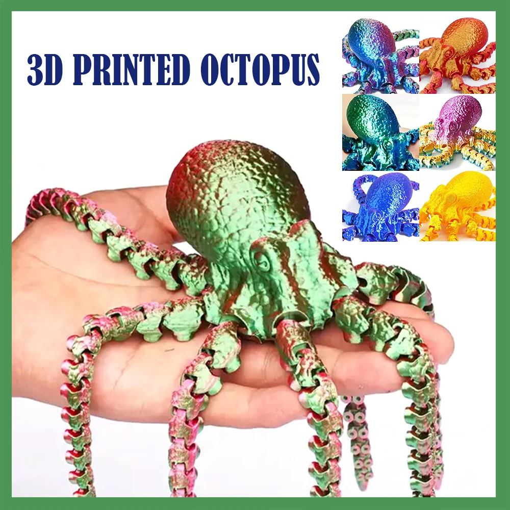 3D-Printed-Model-Toys-Octopus-Simulation-Animals-Figurines-Multi ...